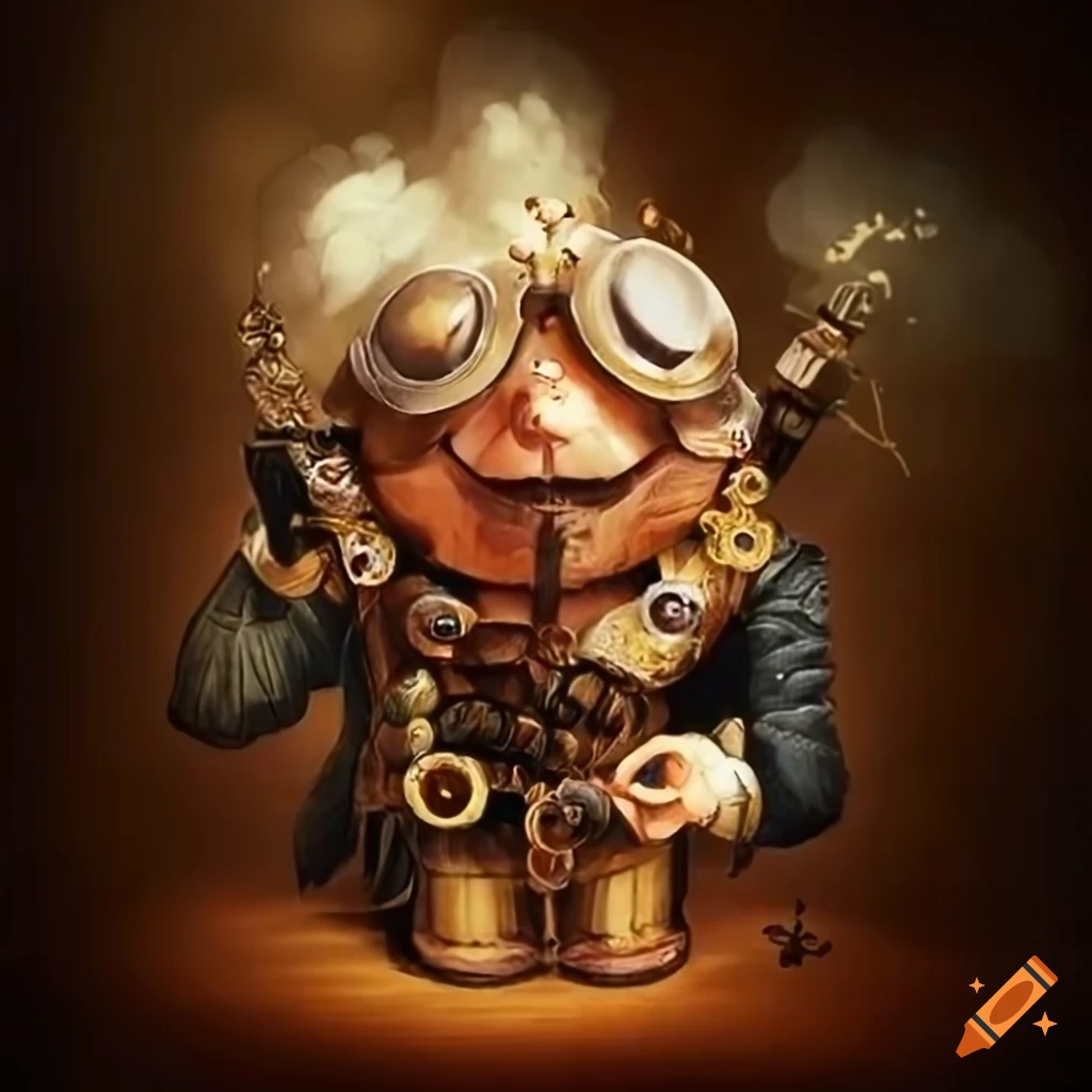 Black and white image of steampunk mario on Craiyon