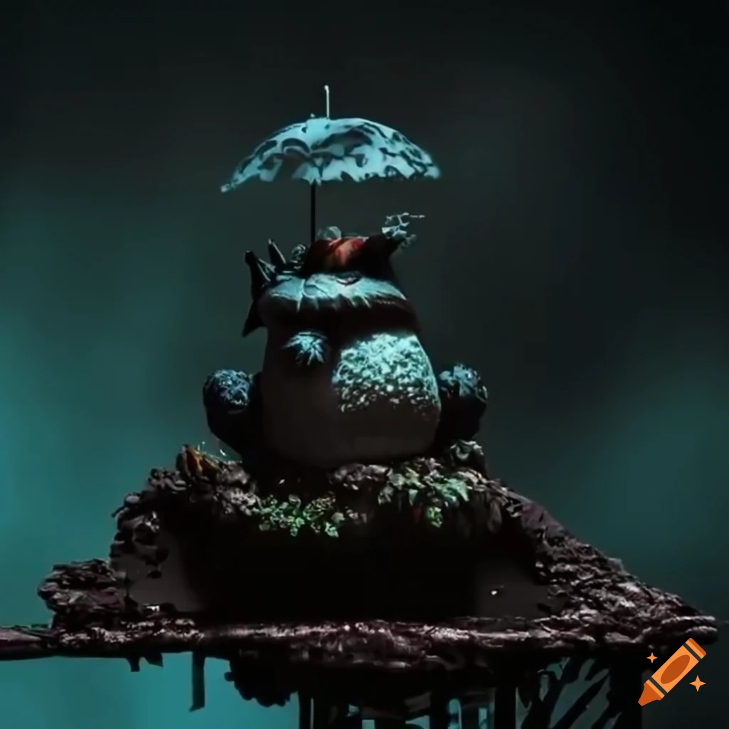 Glittery Blade Runner Totoro diorama without Totoro on Craiyon