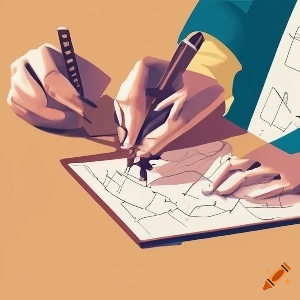 Illustrator working on an architectural project on Craiyon