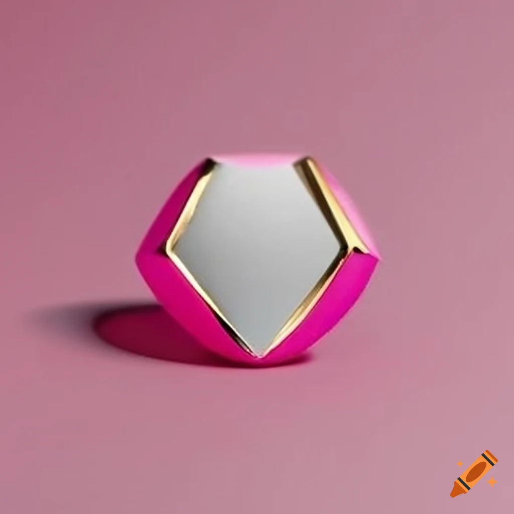 Fuchsia pink wax seal with white and gold diamond design on Craiyon