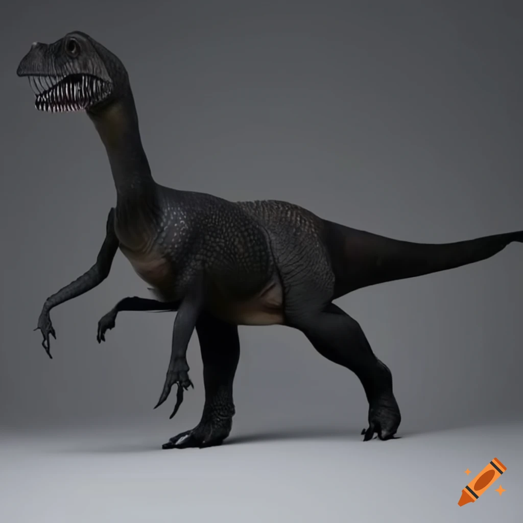 Vividly colored black dinosaur illustration on Craiyon