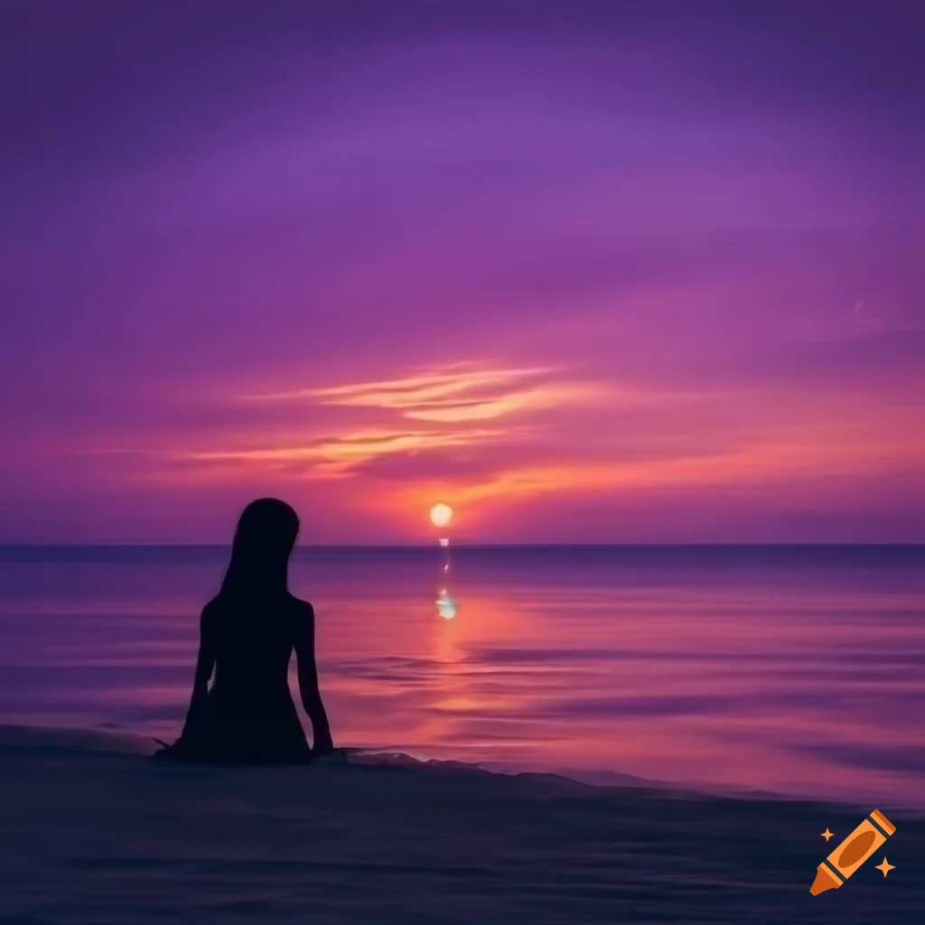 Sunset on a beach on Craiyon