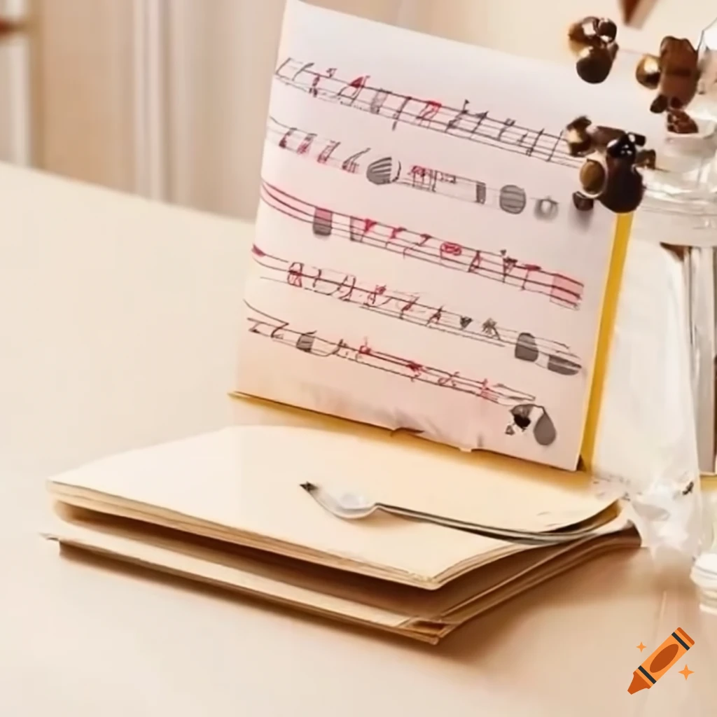 Notes de musique on a festive table