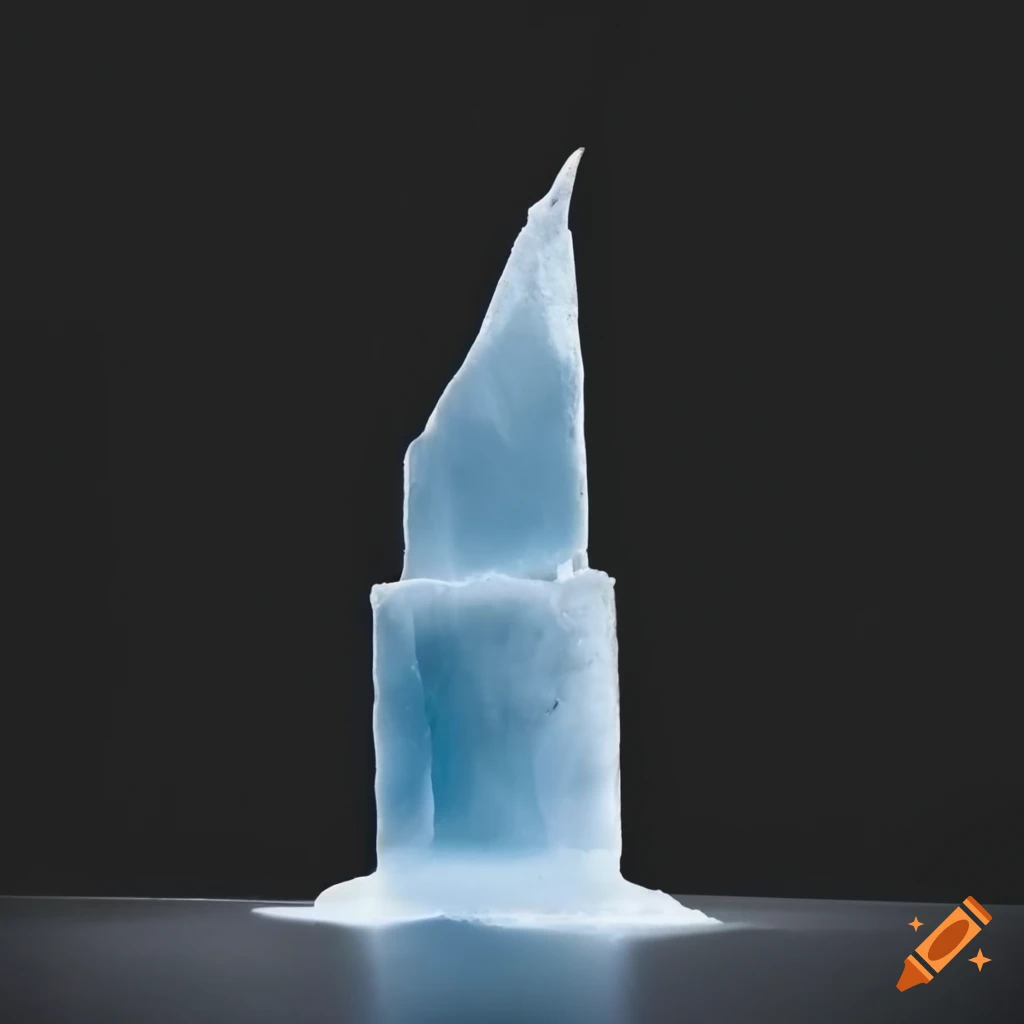 Melting ice columns on black background on Craiyon
