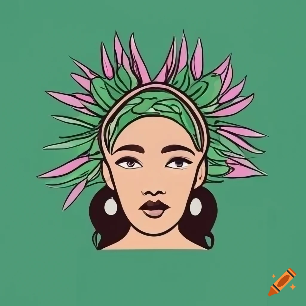 Vector illustration of mayahuel, aztec goddess of maguey on Craiyon