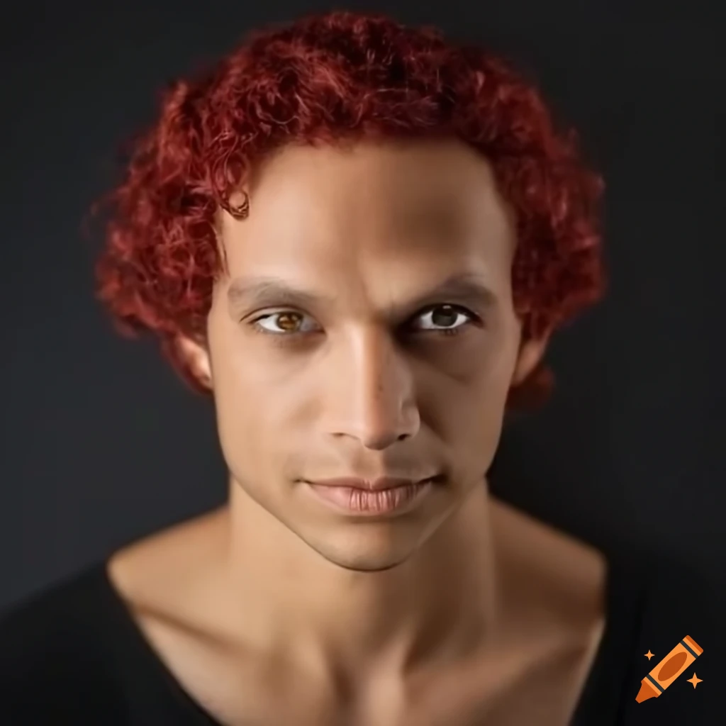 Image of a unique alien character with maroon hair and brown skin on ...