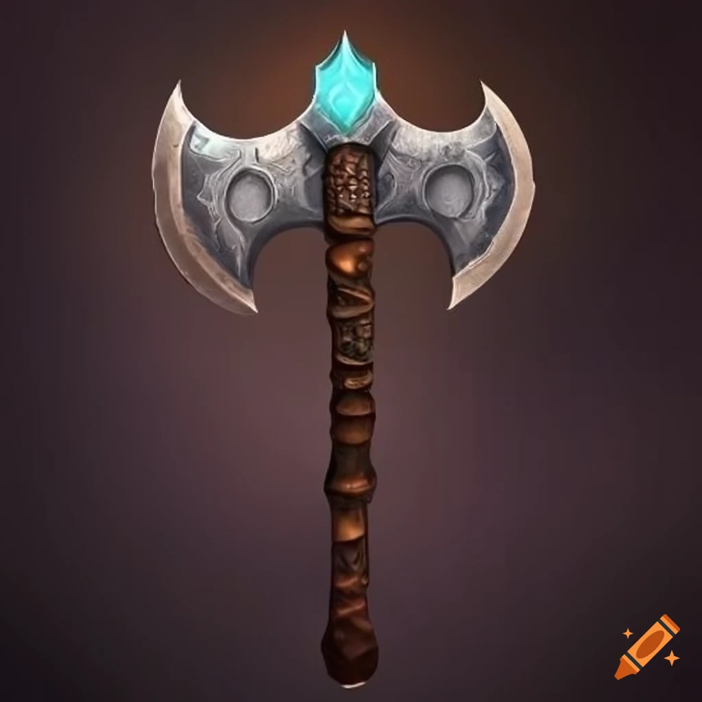 Symbolic battle axe with a touch of magic on Craiyon