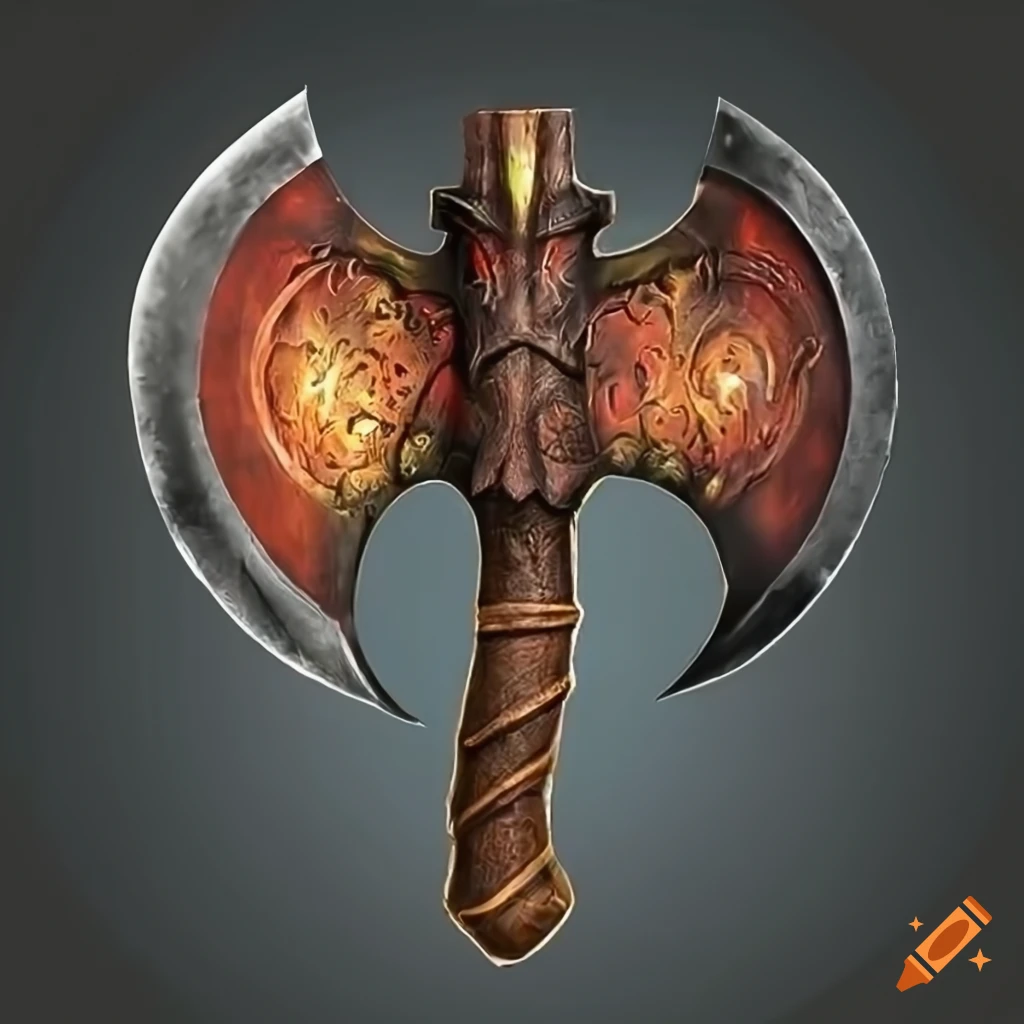 Fantasy style axe on Craiyon