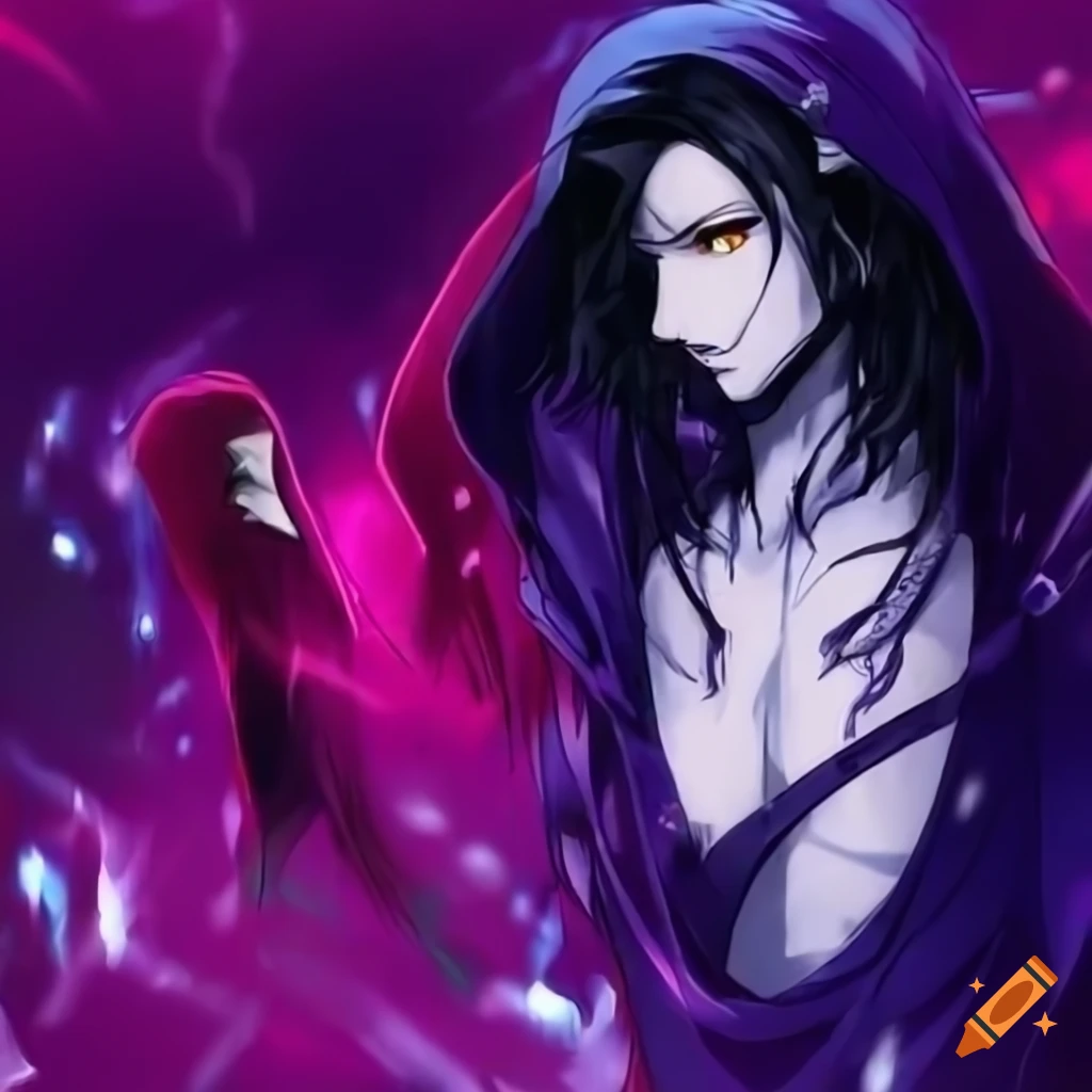 Digital artwork of a male vampire manipulating water on Craiyon
