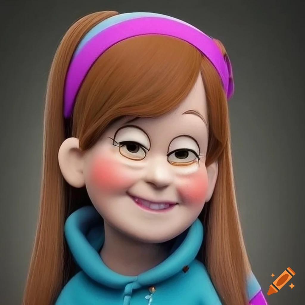 Realistic portrait of mabel pines on Craiyon