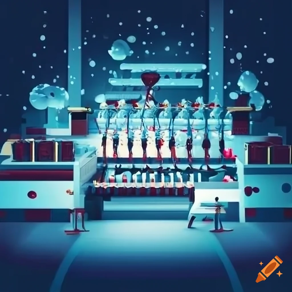 Christmas-themed factory production line