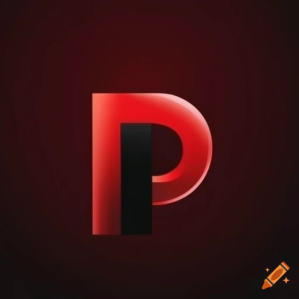 Modern logo design with letter p in red and black