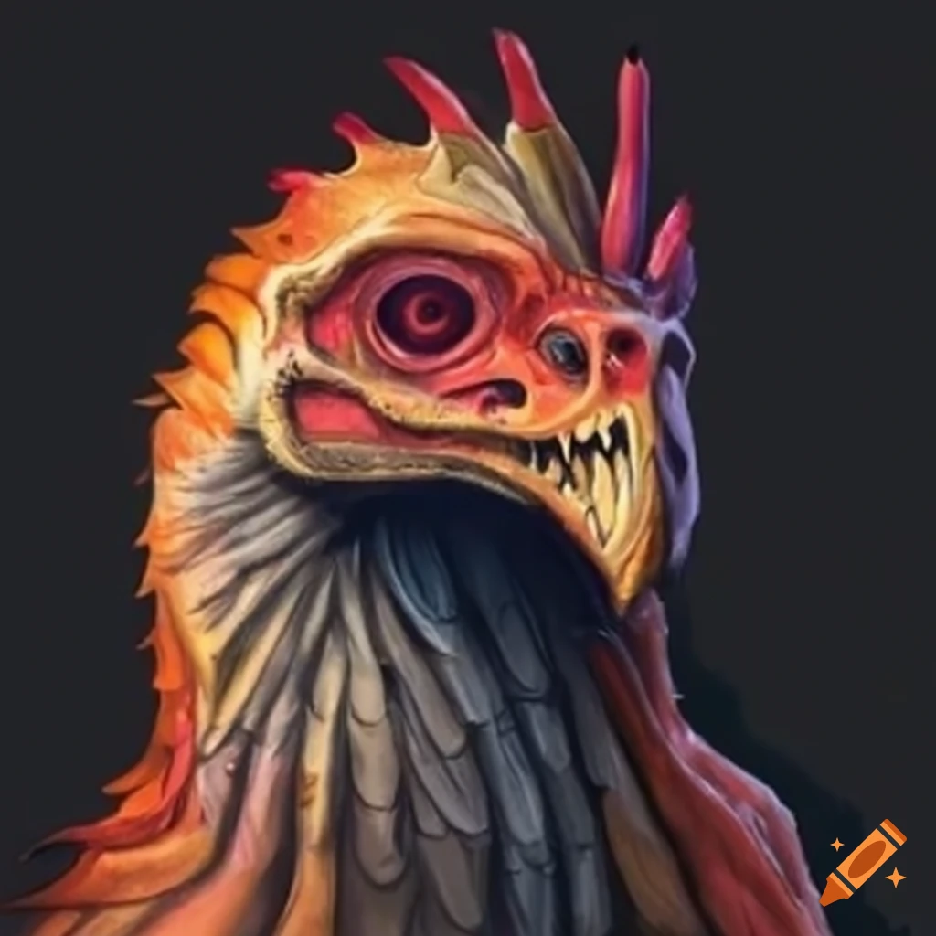 Image of a monster chicken dinosaur on Craiyon