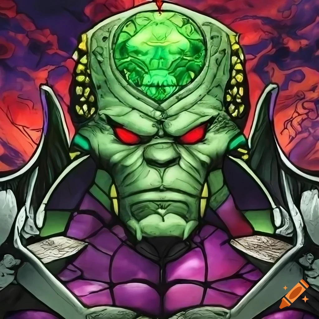 Stained glass art of annihilus on Craiyon