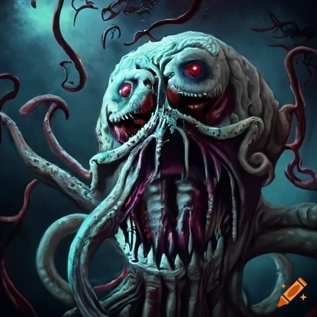 Lovecraftian horror artwork on Craiyon