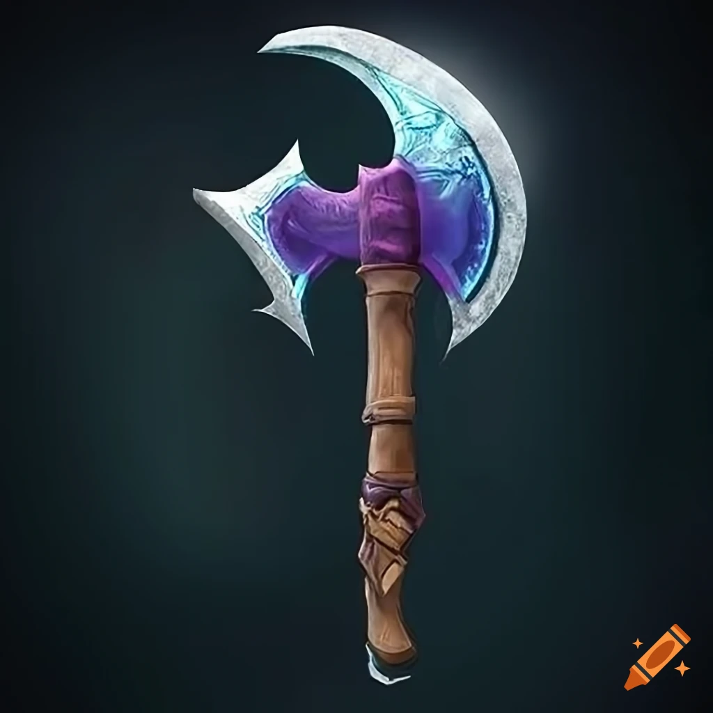 Image of an arcane axe on Craiyon