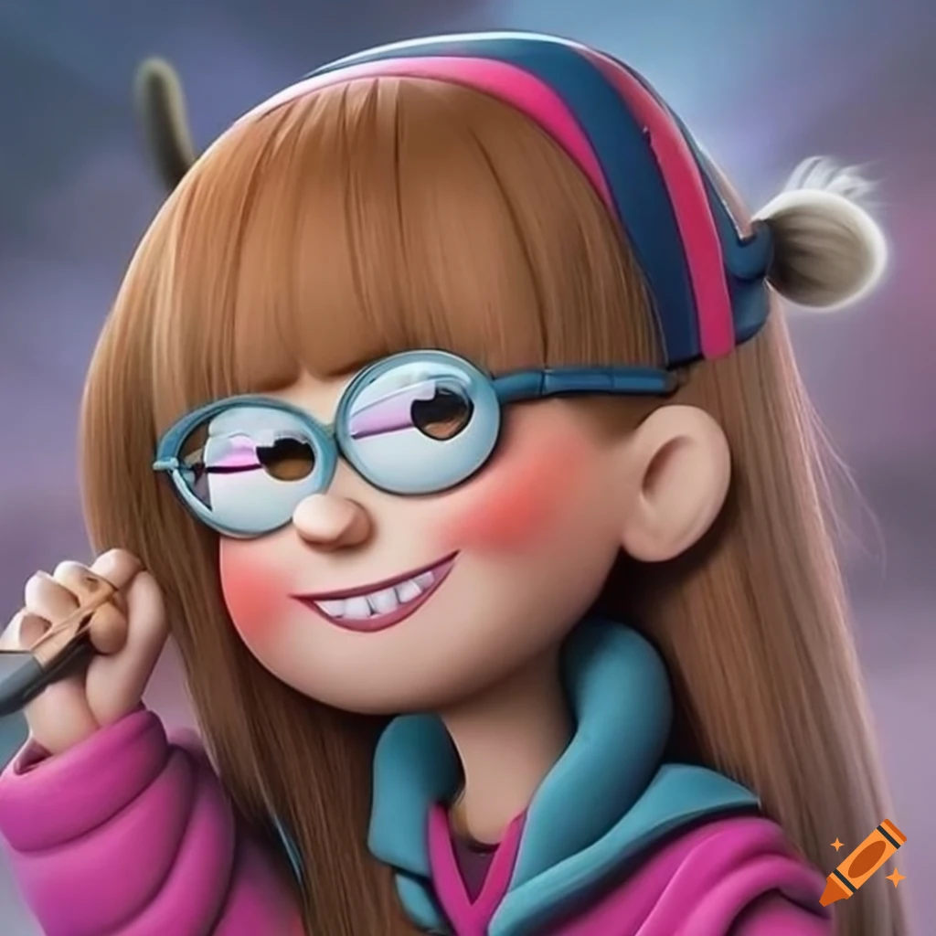 Blonde-bangs-hair mabel pines on Craiyon