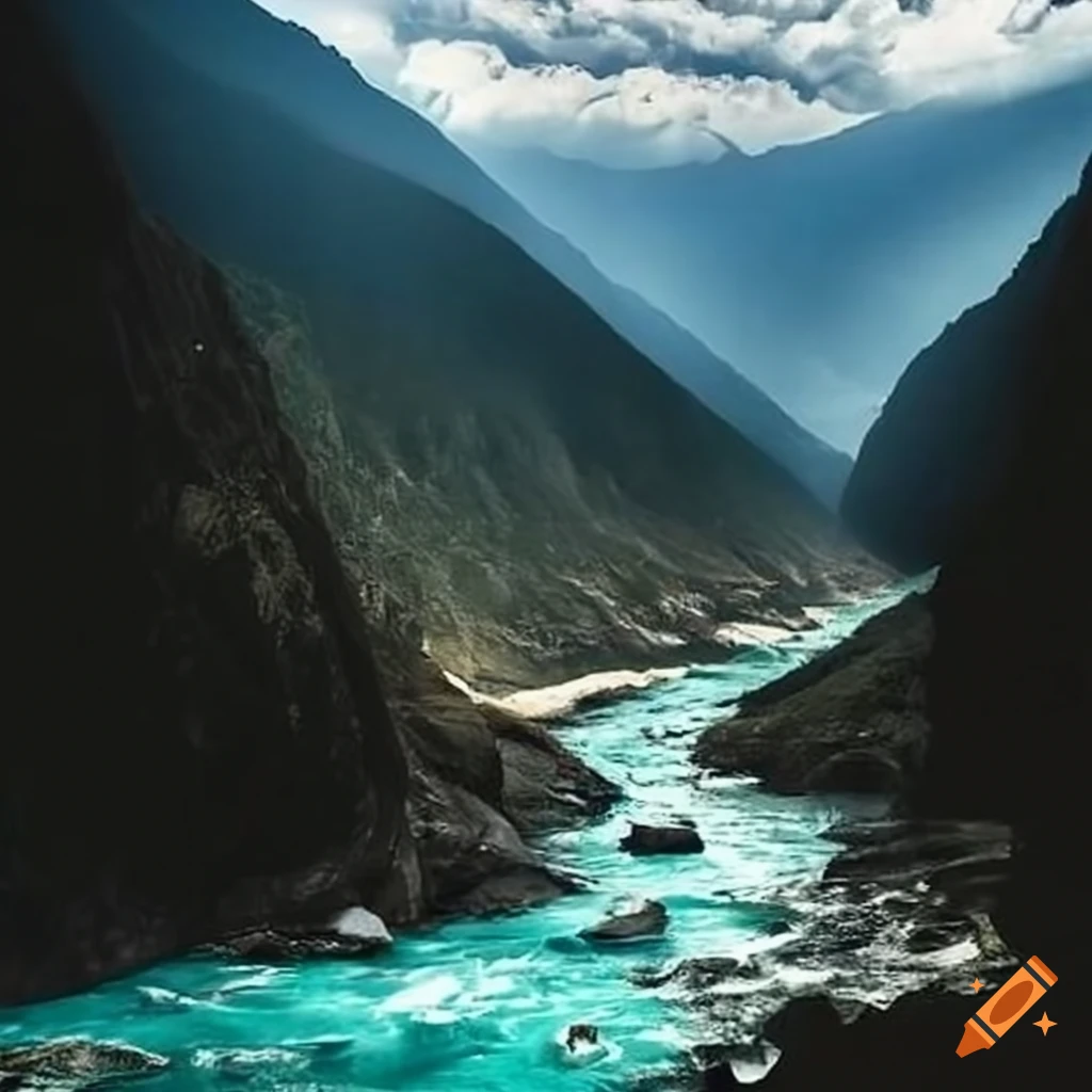 Scenic rivers in bhutan