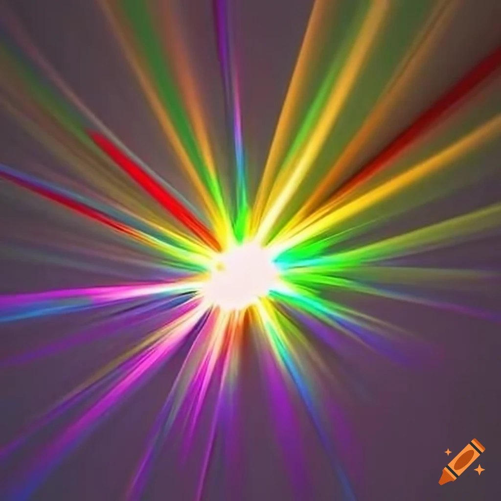 Flashing beams of colorful lights