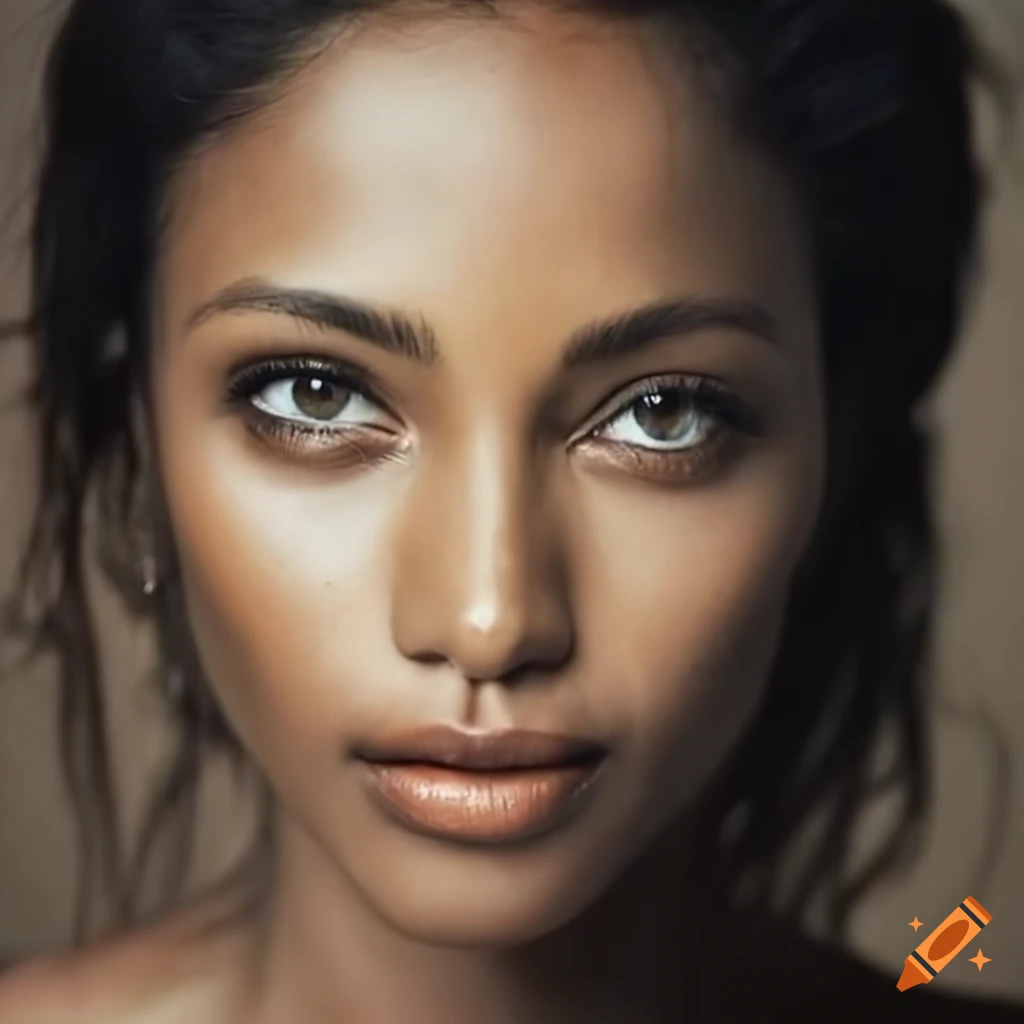 Captivating close-up portrait of a woman