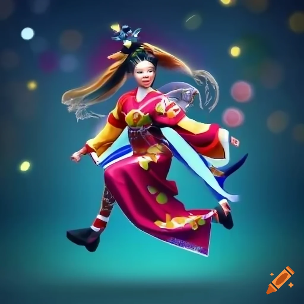 Portrait of Abigail in vibrant traditional Mandarin outfit on Craiyon