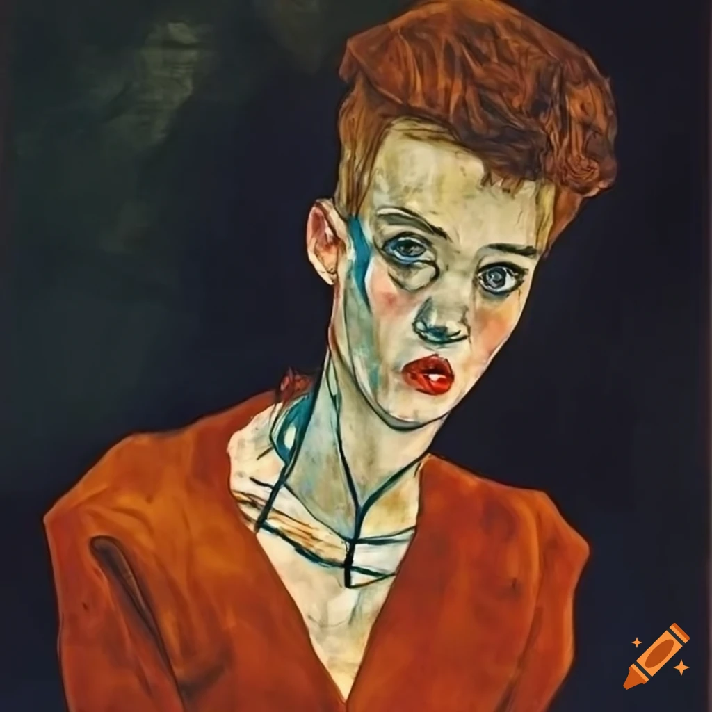 Portrait of women in egon schiele style on Craiyon