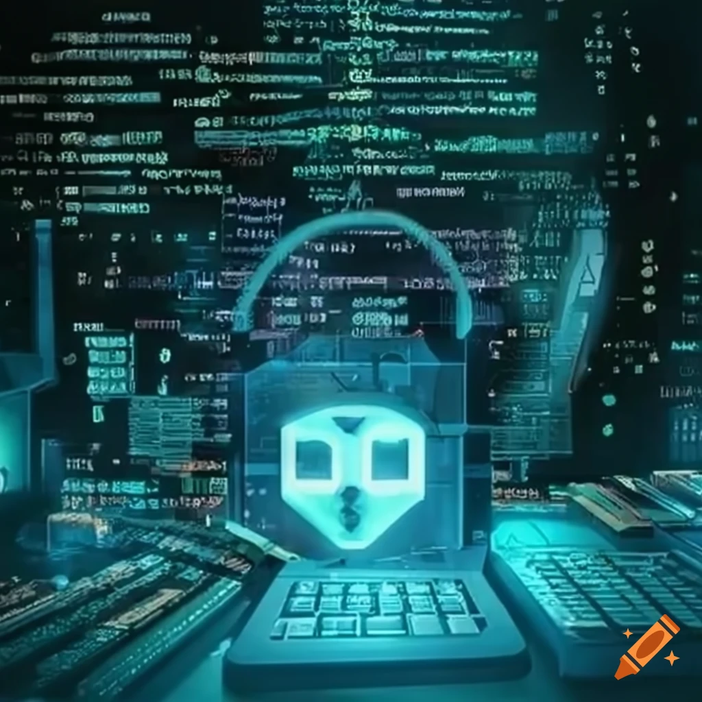 Cyber security computer on Craiyon