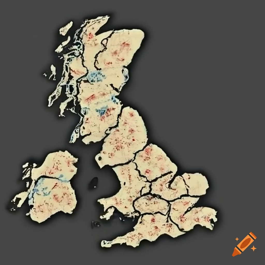 Creative art of the uk represented as a pizza