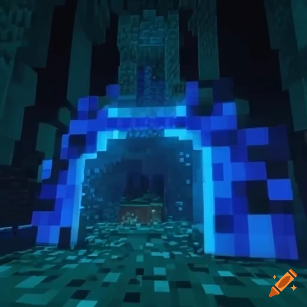 Image of the Skulk dimension portal in Minecraft on Craiyon