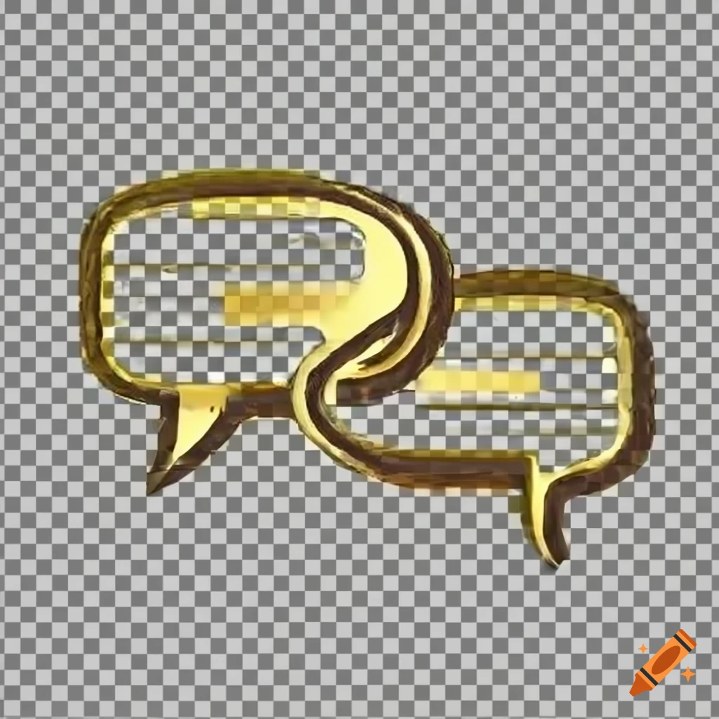 Golden chat symbol logo with transparent background