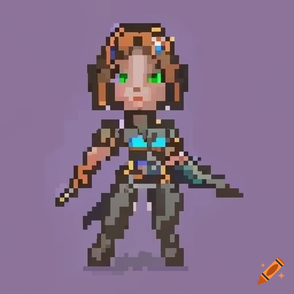 Girl with scorpion tail in pixel art rpg game style on Craiyon