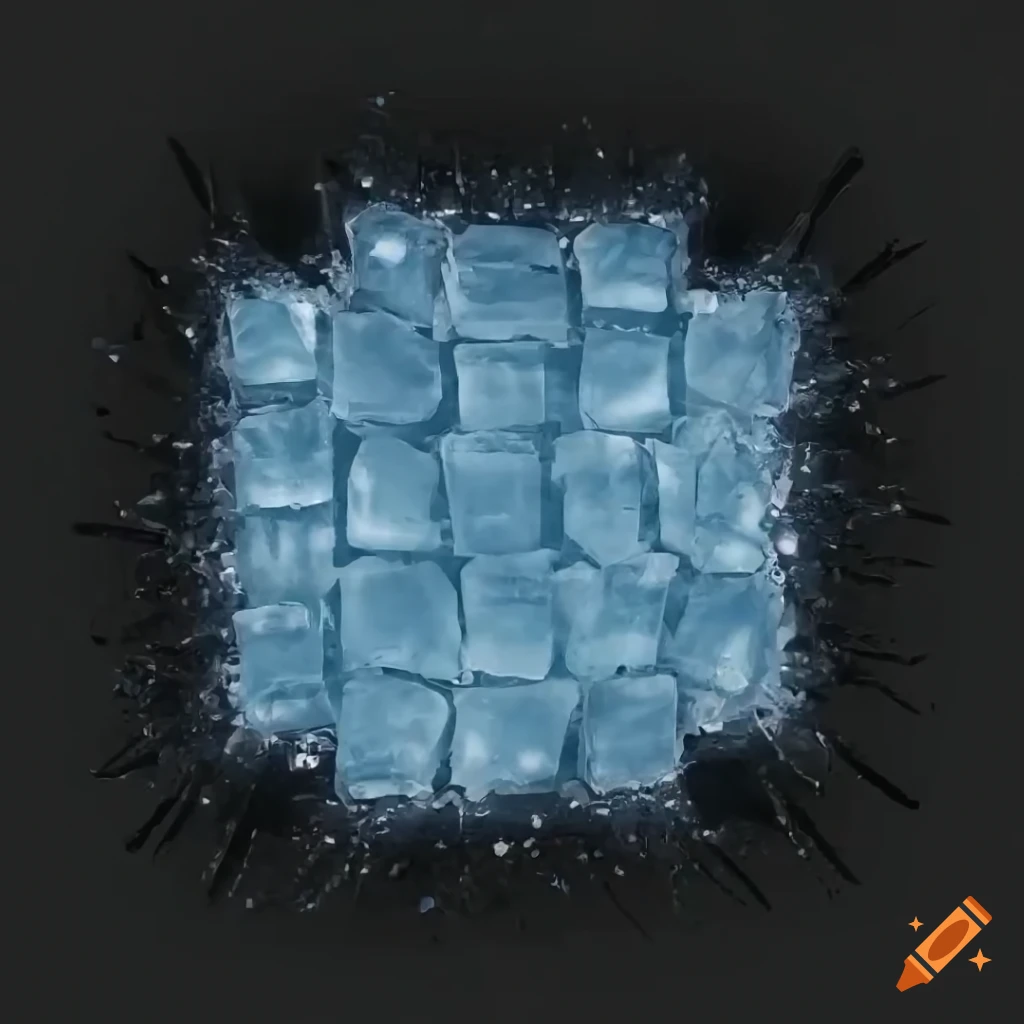 2d ice wall in a black background
