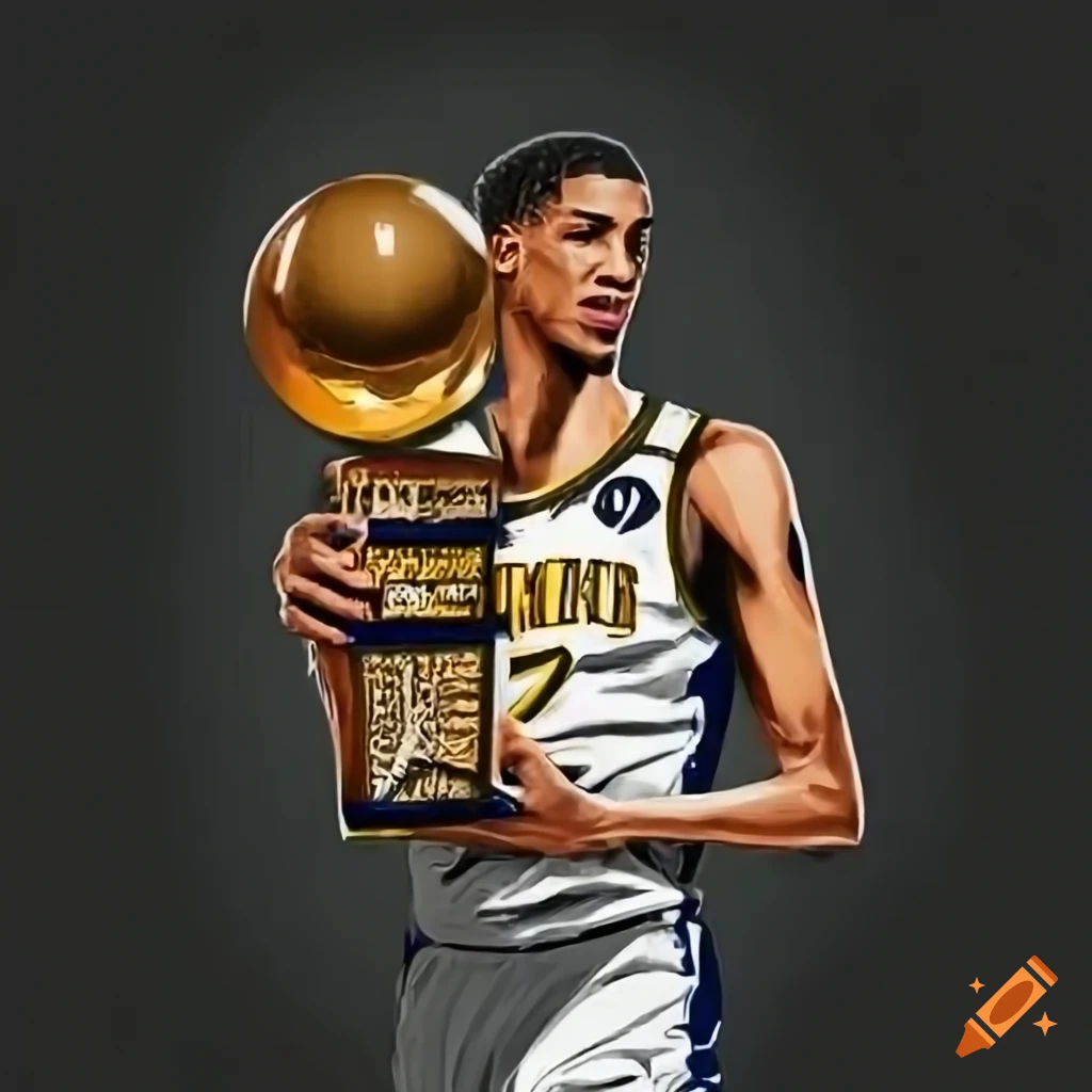 Graffiti style artwork of Tyrese Haliburton with the NBA championship ...