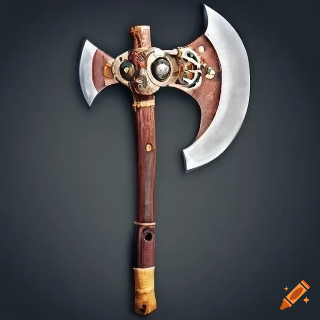 Mechanical steampunk axe
