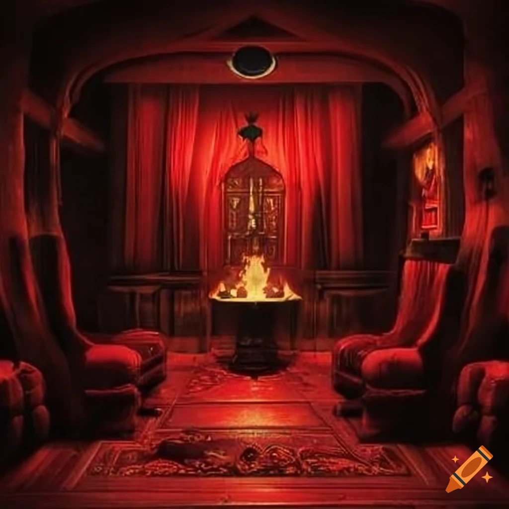 Image of the black lodge and the red room