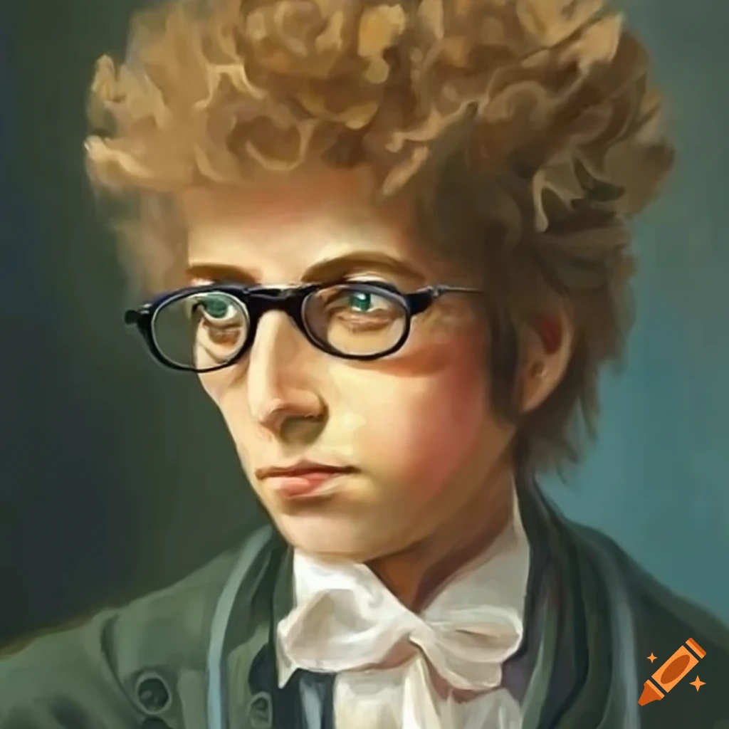 Portrait of a young male librarian with glasses on Craiyon