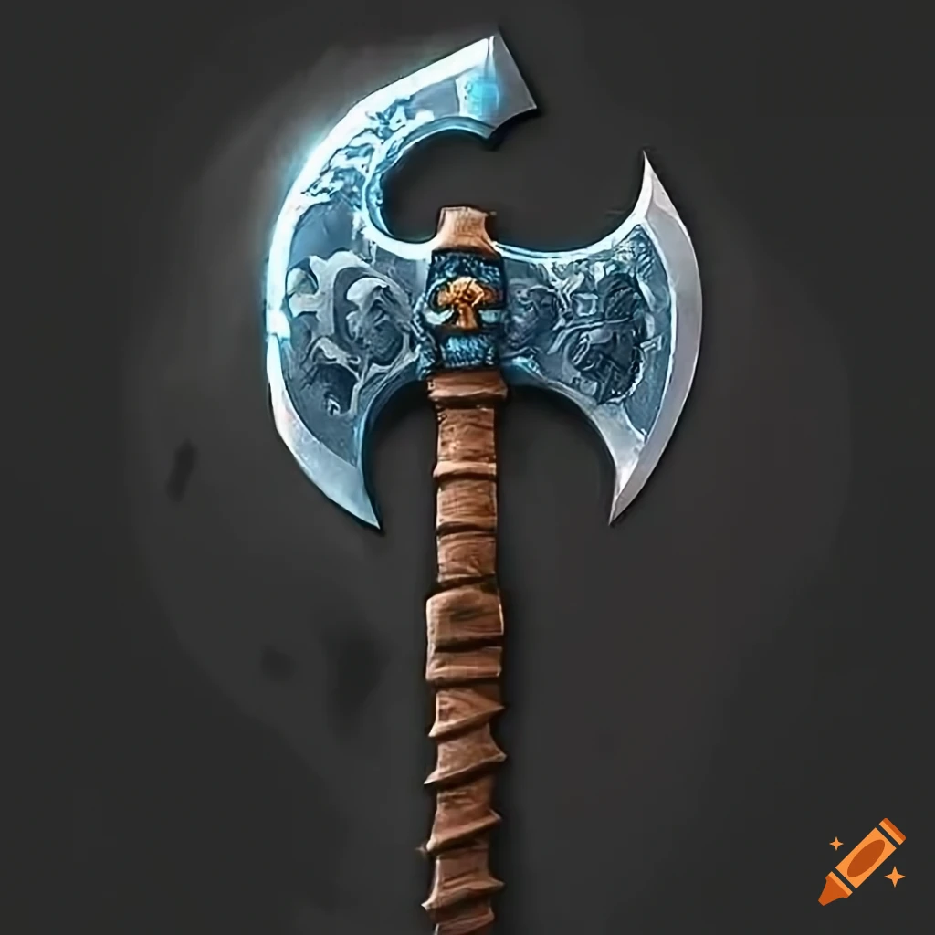 Dark and menacing dagger axe weapon design on Craiyon