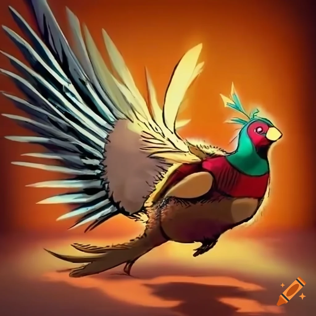 Pheasant battling in a pokemon style on Craiyon