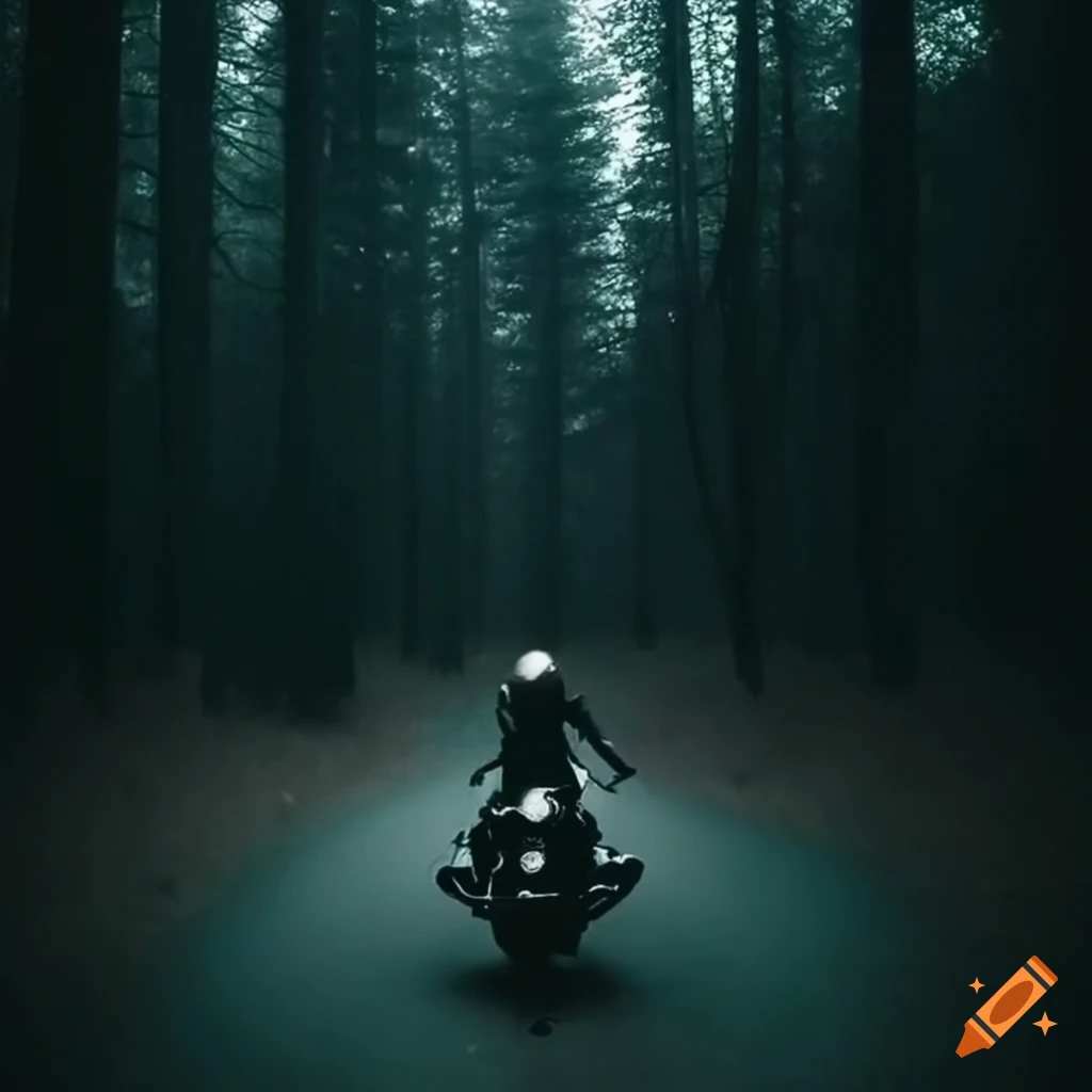 Motorcycle rider looking up at fireworks in the sky on Craiyon