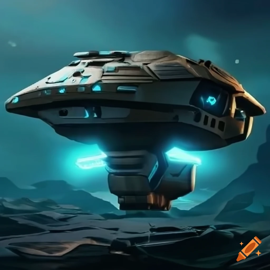 Futuristic flying alien tank on Craiyon