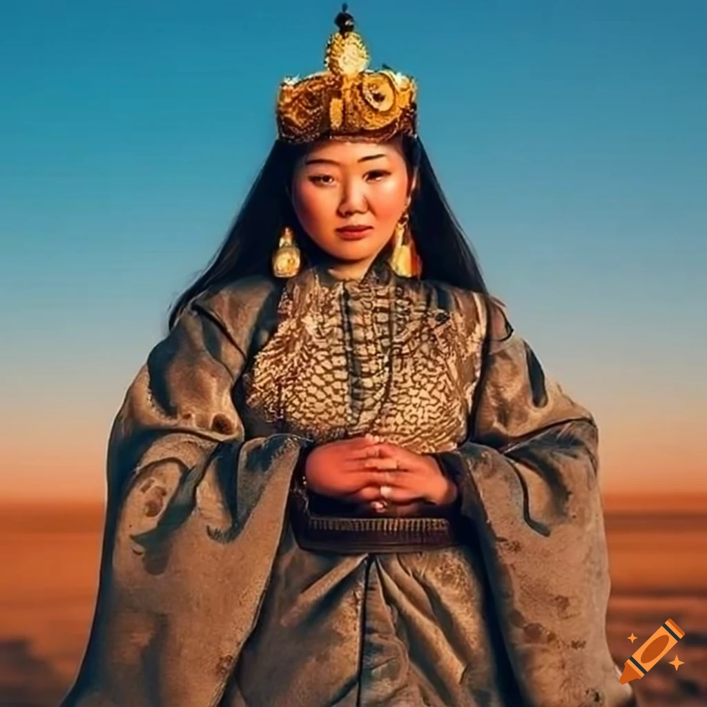 Portrait of a beautiful person from mongolia on Craiyon