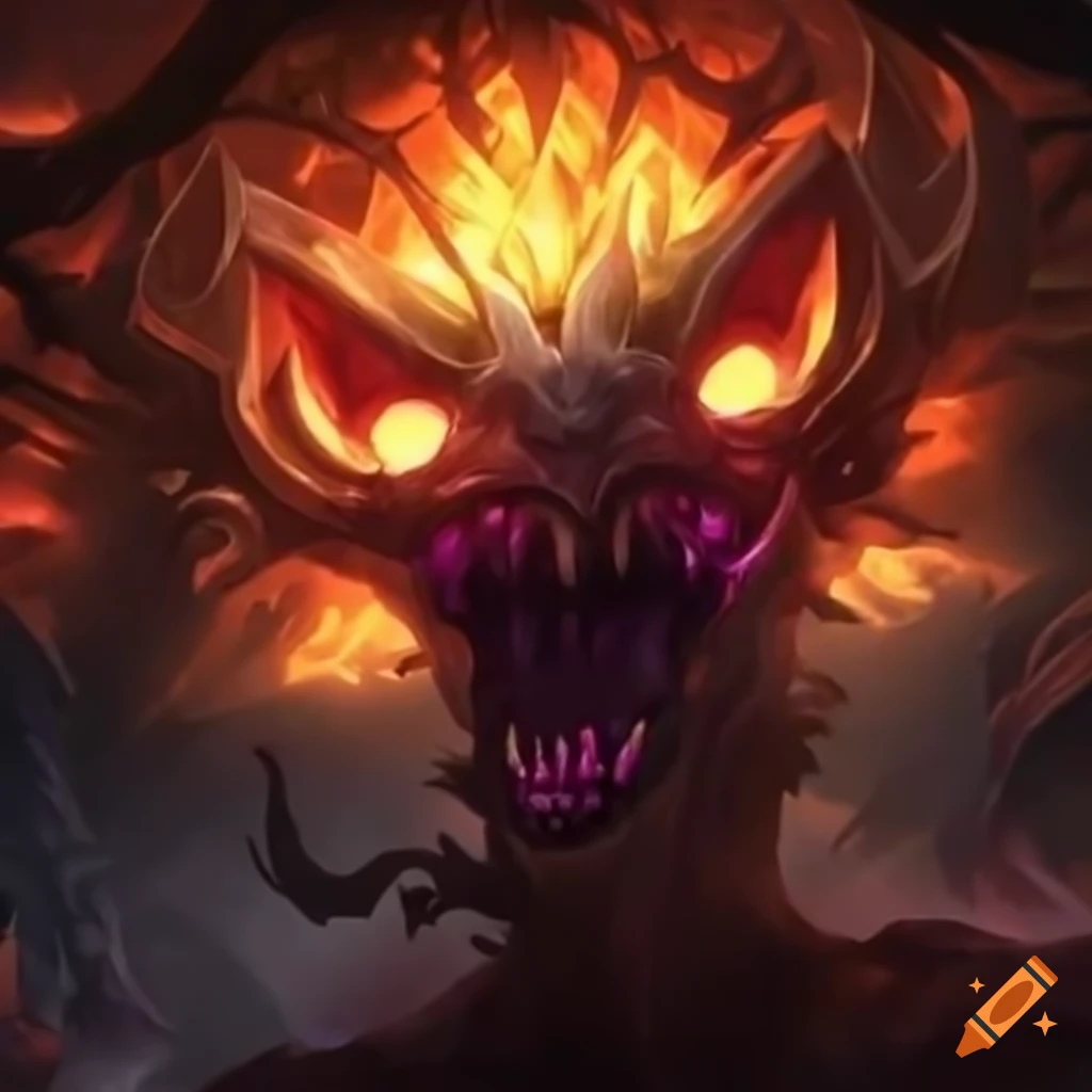 Scary burn tree champion in league of legends on Craiyon