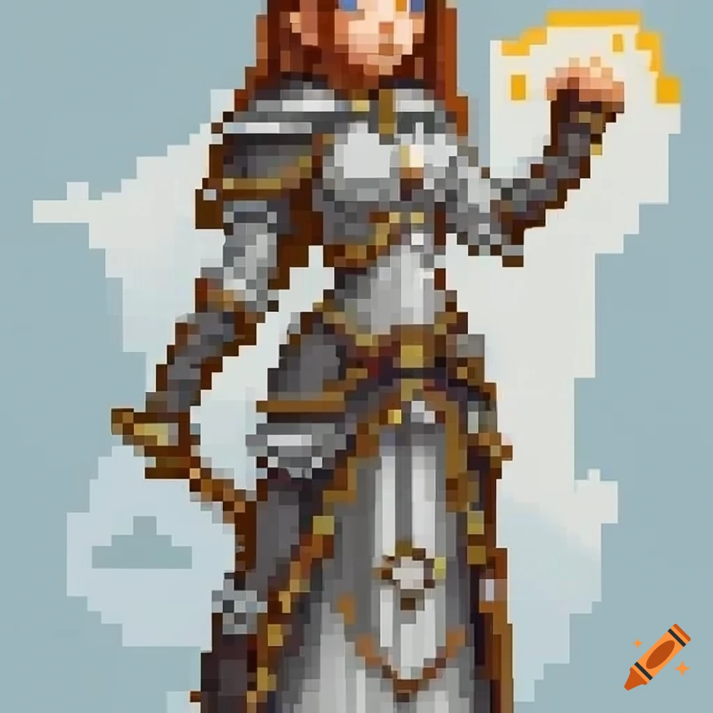 Pixel art of leather armor in isometric view on Craiyon