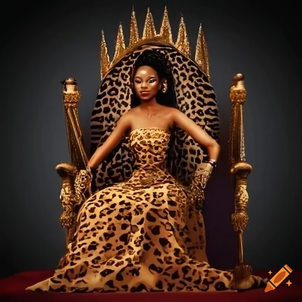Elegant black woman sitting on a throne on Craiyon
