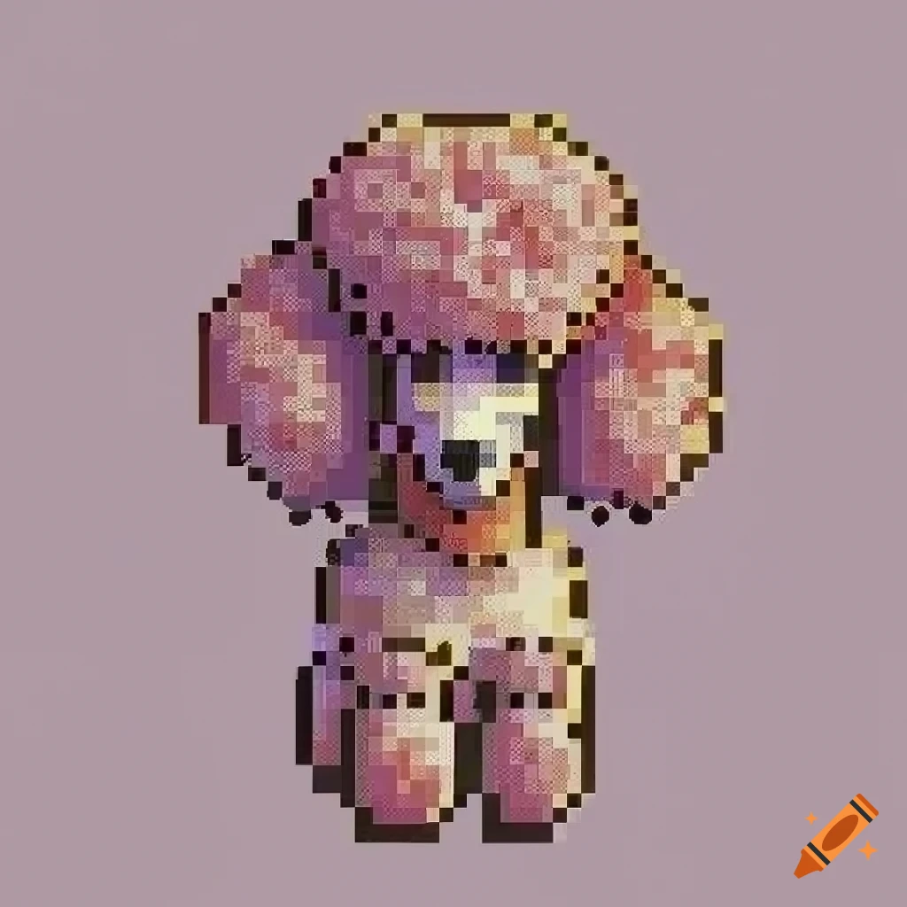 Pixelated poodle on Craiyon