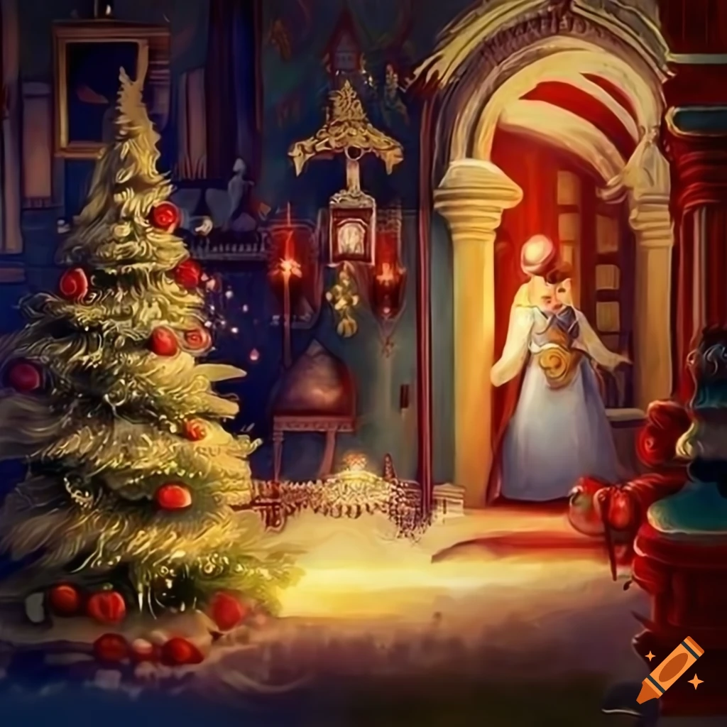 Photorealistic christmas scene inspired by russian fairytales on Craiyon