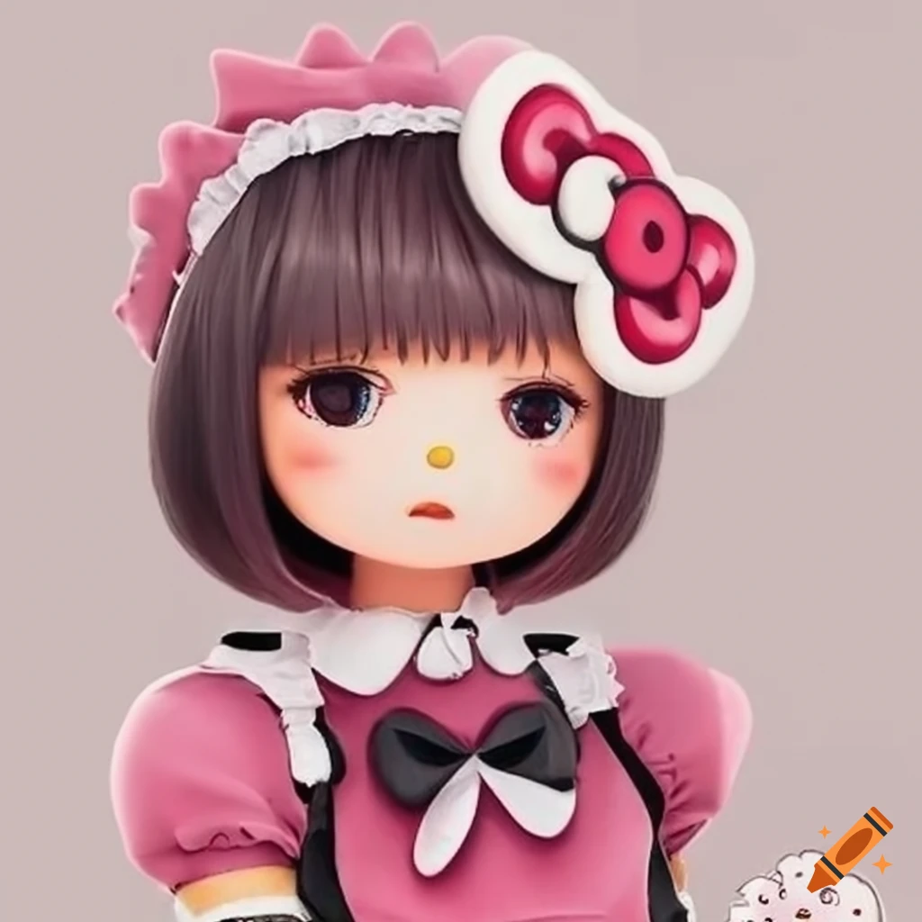 Hello Kitty in a maid dress on Craiyon