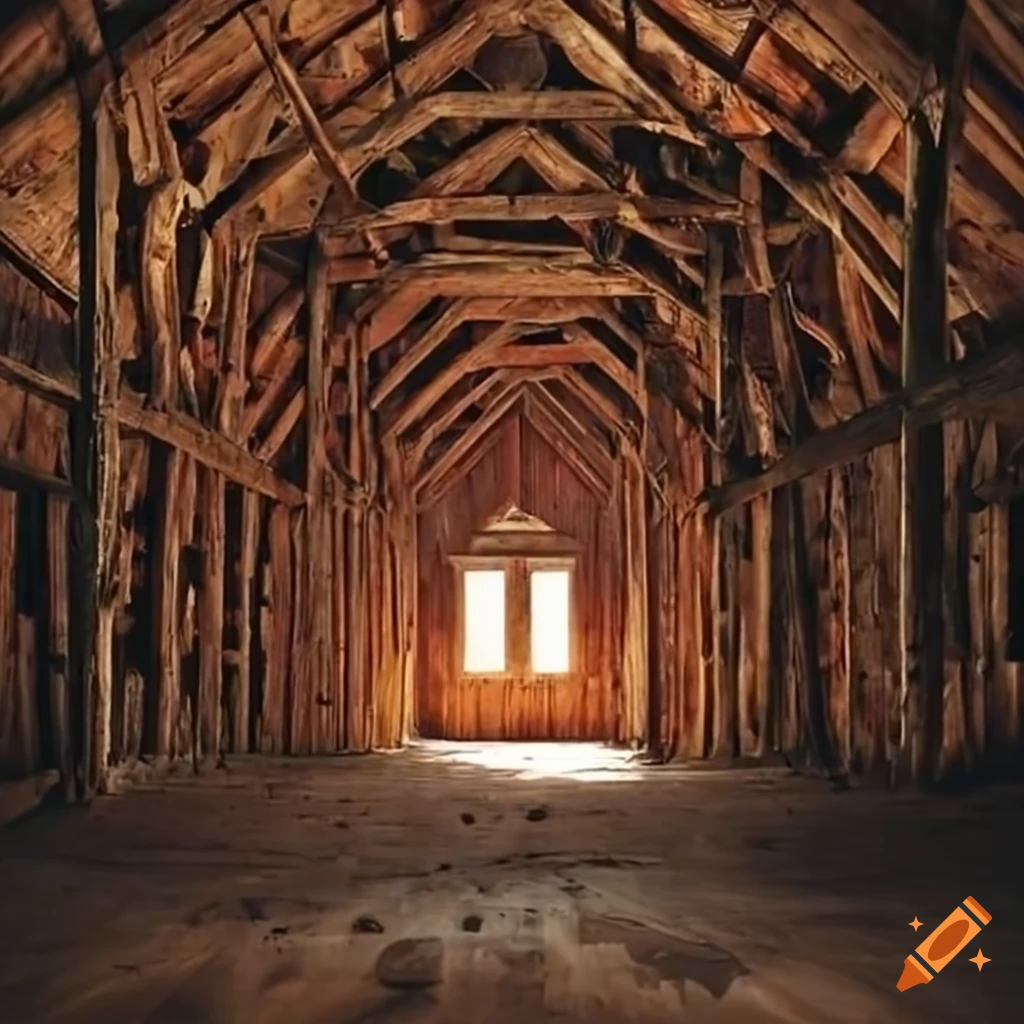 Interior view of a barn