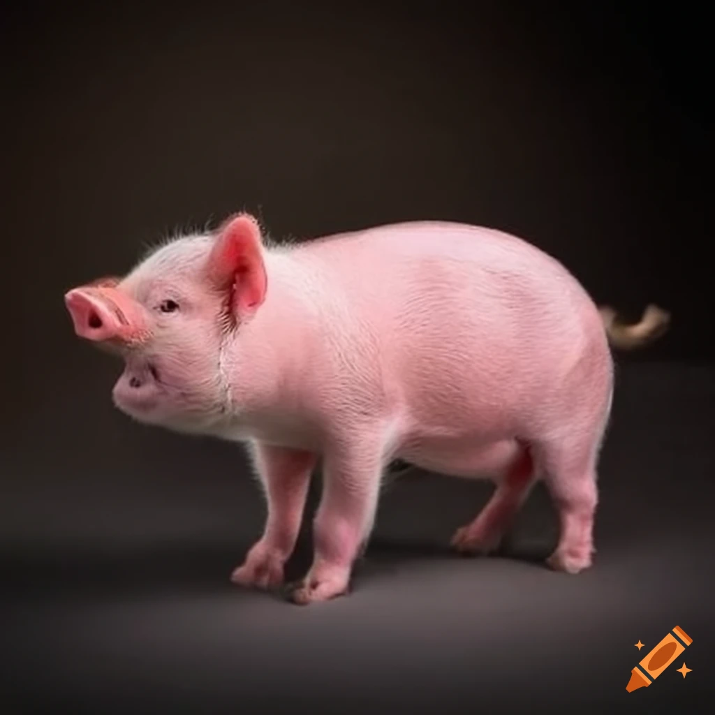 Cute pink piglet on Craiyon