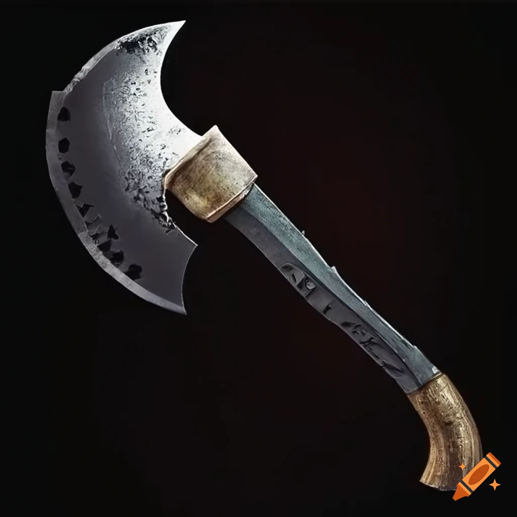 Steel axe with magical properties on Craiyon